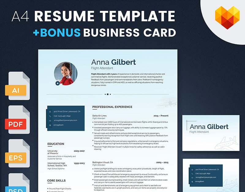 Anna Gilbert - Flight Attendant Resume Template