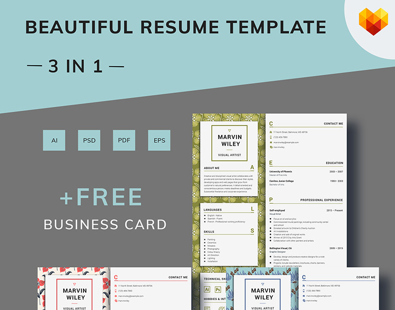 Marvin Wiley - Plantilla de currículum vitae de artista visual