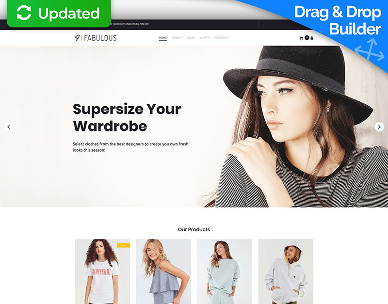 Fabulous - Modèle de commerce électronique MotoCMS pour la boutique de mode