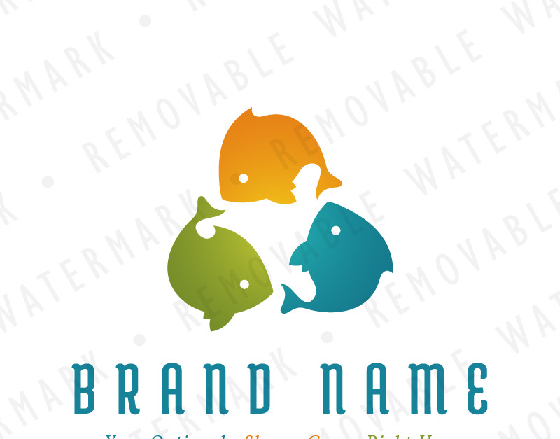 Cycle of Fish Logo Template #66846 - TemplateMonster