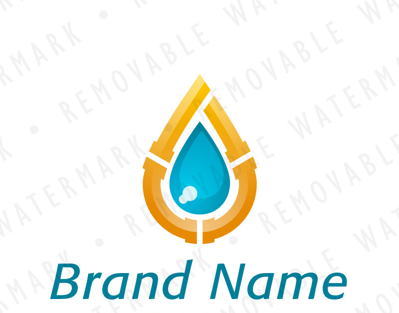 Instalatérské vody Drop Logo šablona - TemplateMonster