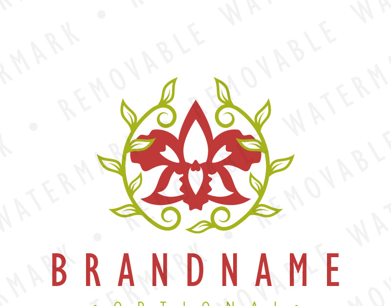 Orkide çiçek Logo şablonu #67083 - TemplateMonster