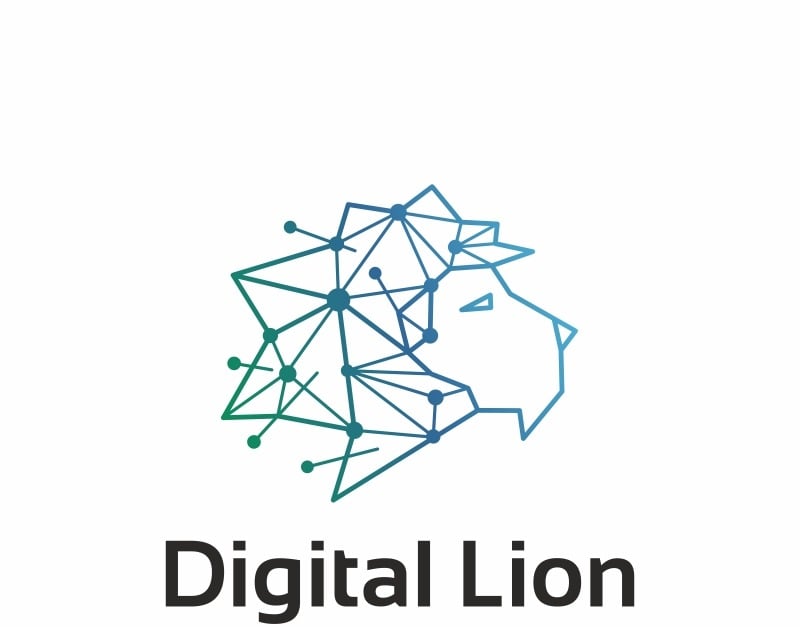 Cyfrowy lew - szablon logo #67523 - TemplateMonster