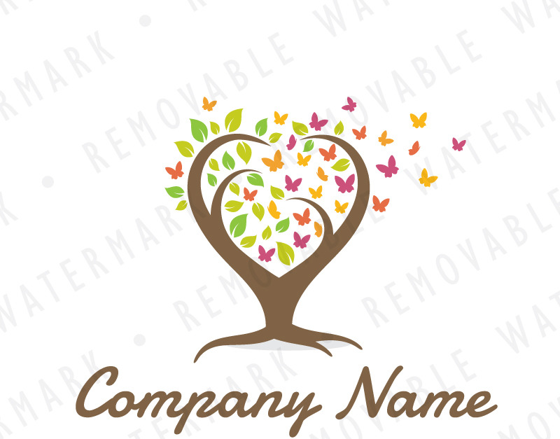 Tree Of Butterflies Logo Template #67516 - TemplateMonster