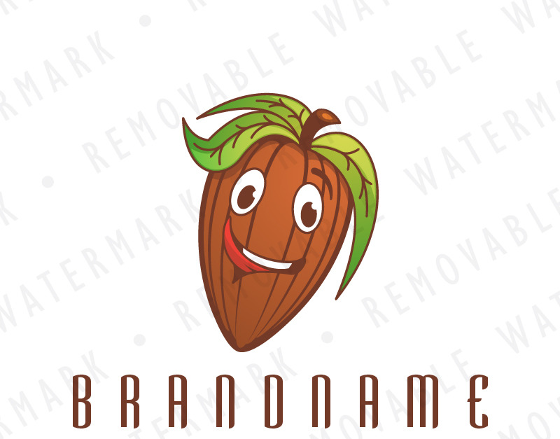 Cocoa Bean Character Logo Template #67648 - TemplateMonster