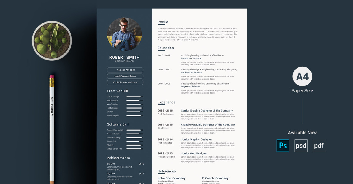 Robert Smith - szablon CV dla projektanta graficznego