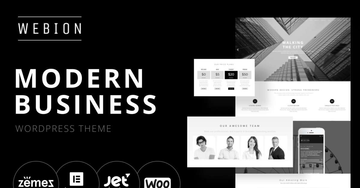 Webion - Tema WordPress multiuso Minimal Elementor