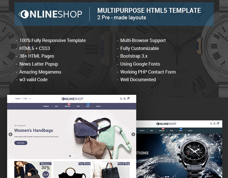 Onlineshop - Responsive Multipurpose E-Commerce HTML5 Website Template