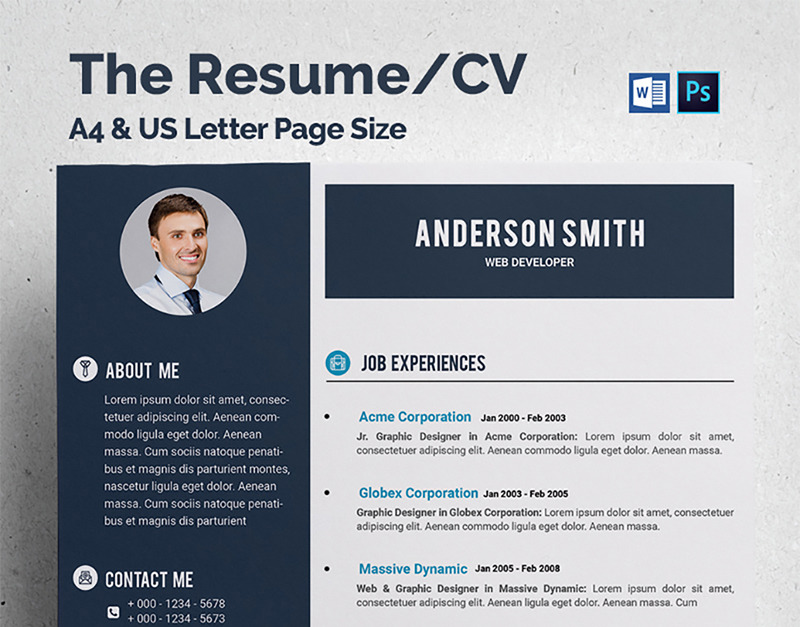 Modelo de currículo de desenvolvedor da web - TemplateMonster