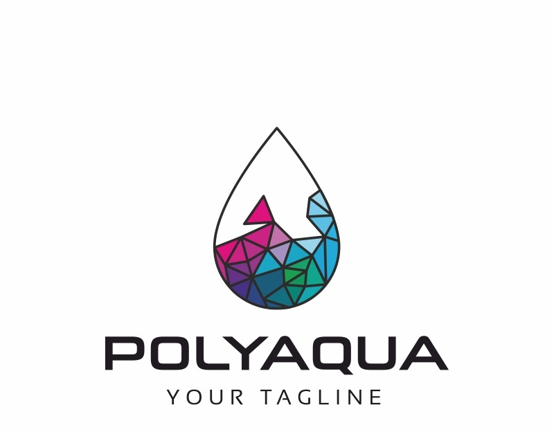 Polyaqua - Plantilla de logotipo Polygon Water