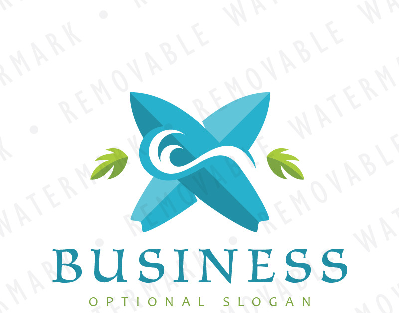 Tidal Wave Surfing Logo Template #68628 - TemplateMonster