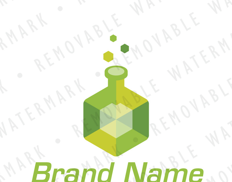 Modèle de logo de flacon cubique #68800 - TemplateMonster