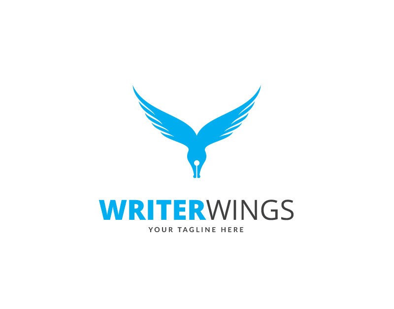 Writer Wings Logo Template #69049 - TemplateMonster