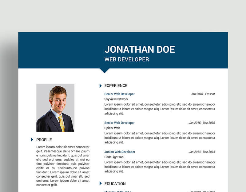 Modelo de currículo de Jonathan #69421 - TemplateMonster