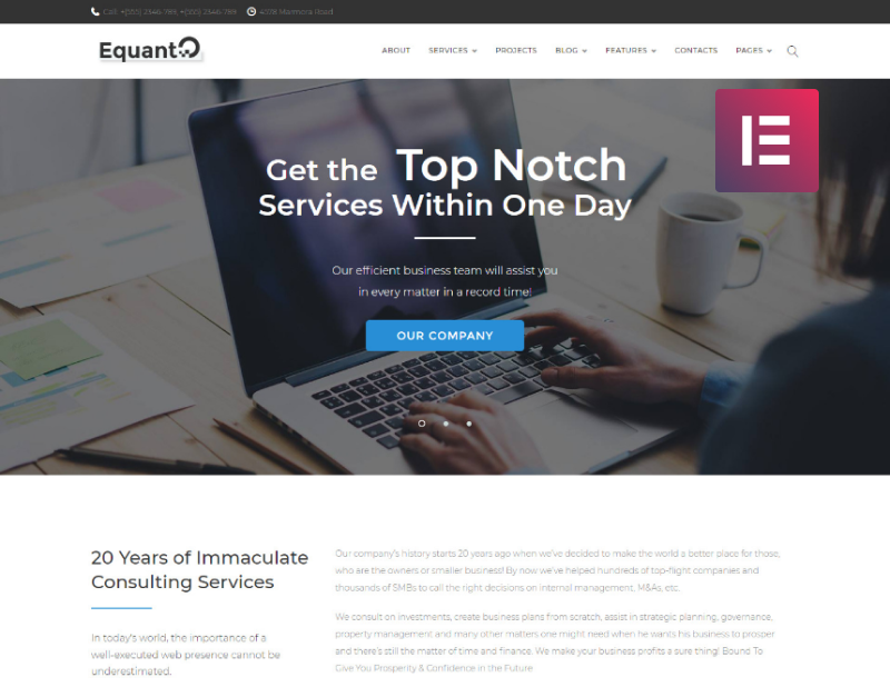 Equanto - Thème WordPress Elementor Business Consulting