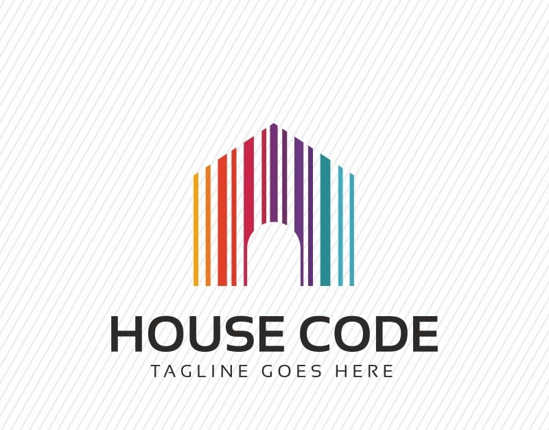 Modelo de logotipo de código da casa - TemplateMonster