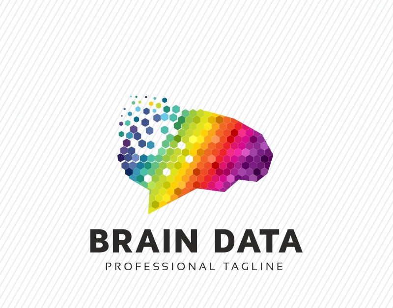 Mozek Data Logo šablona #69827 - TemplateMonster