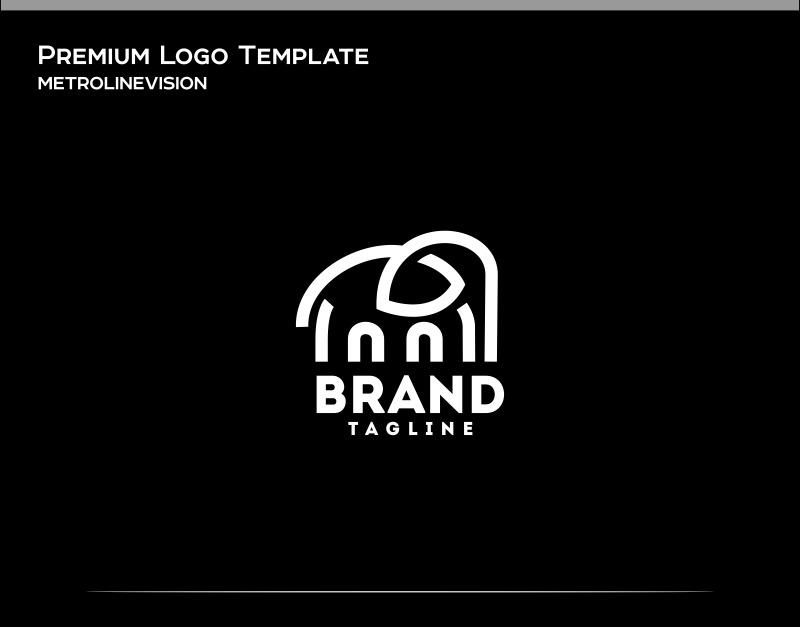 Obrys slon Logo šablona #69842 - TemplateMonster