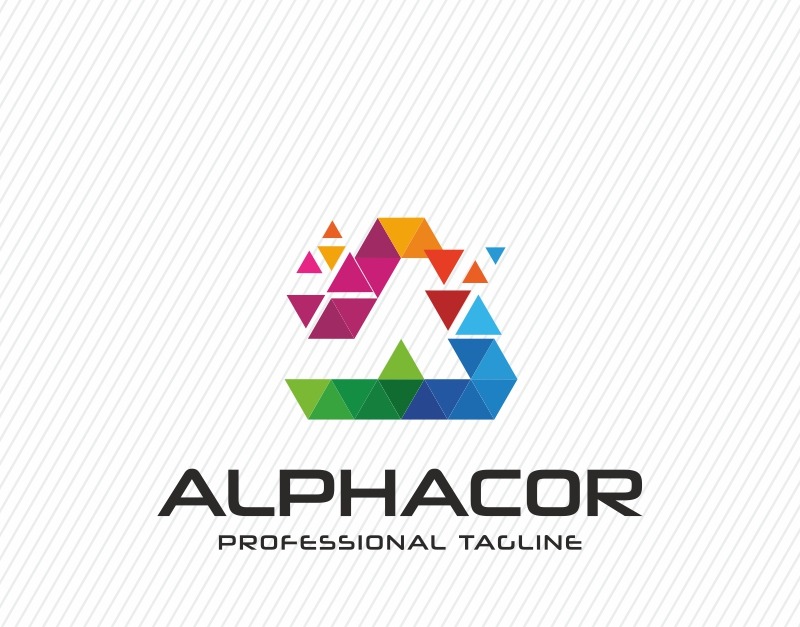 Alphacor - A Letter Polygon Logo Template - TemplateMonster