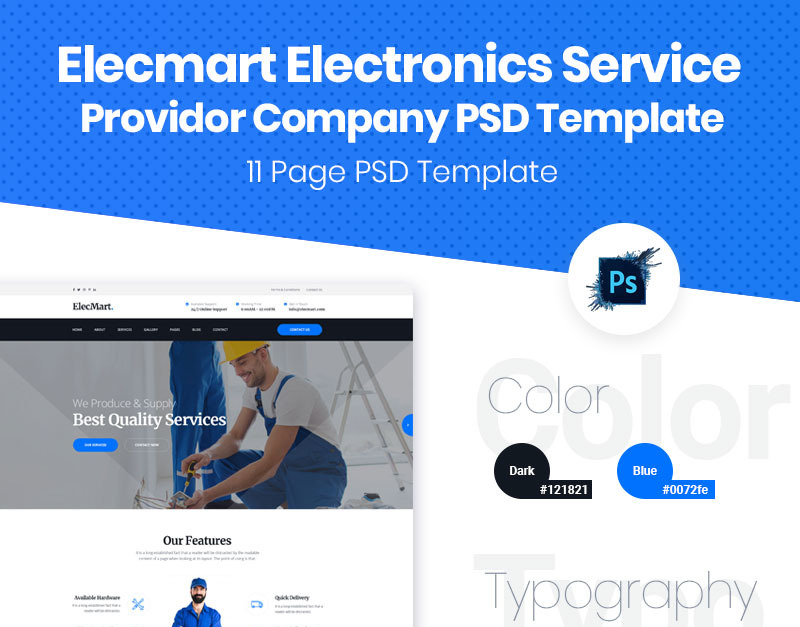 Elecmart Electronics Service Provider Company PSD Şablonu