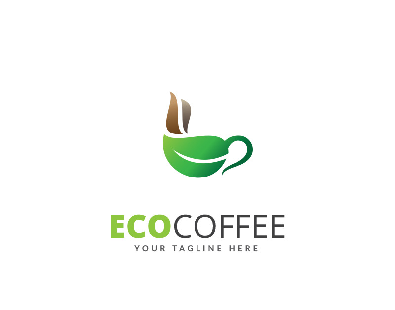 Eco Coffee Logo Template #70438 - TemplateMonster