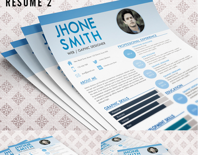 Jhon Deo-paket 3 i 1 CV-mall #70608 - TemplateMonster