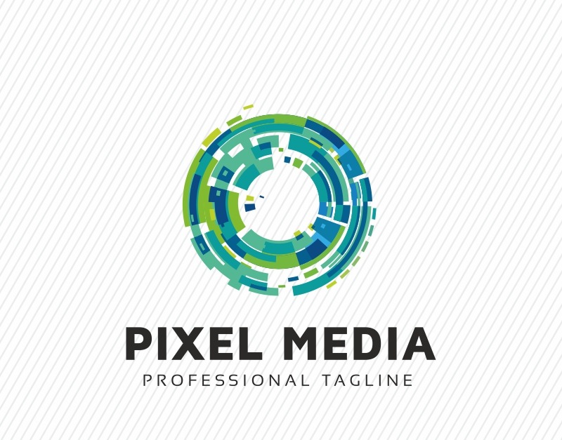Pixel Media Logo Template #70772 - TemplateMonster
