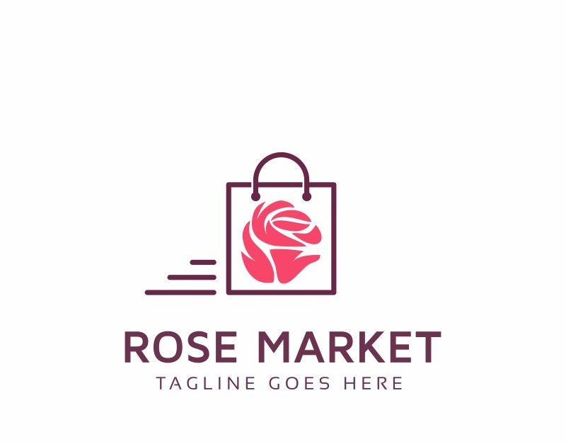 Rose Market Flower Logo Template #70740 - TemplateMonster