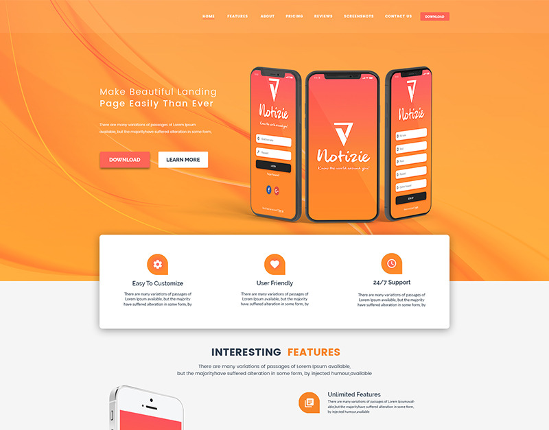 Adi - Chat App Landing Page PSD Vorlage - TemplateMonster
