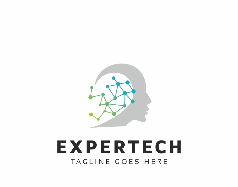 Expertech Human Mind Logo Template #70984 - TemplateMonster