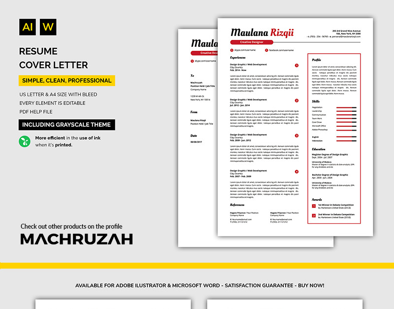 Super Clean Resume Template #71095 - TemplateMonster