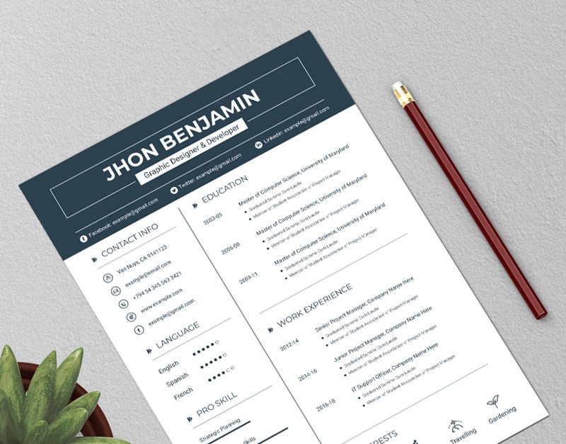 John Resume Template #71205 - TemplateMonster