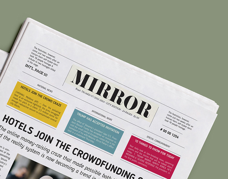 Mirror NewsPaper - mall för företagsidentitet
