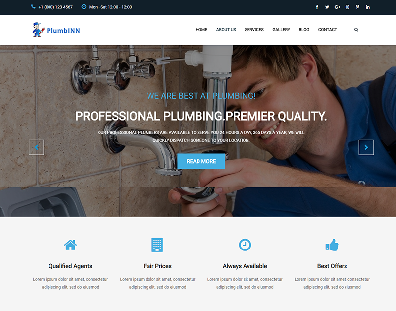 Plumbinn - Plumbinn - Plumbing and Repairing HTML Template Modello di ...