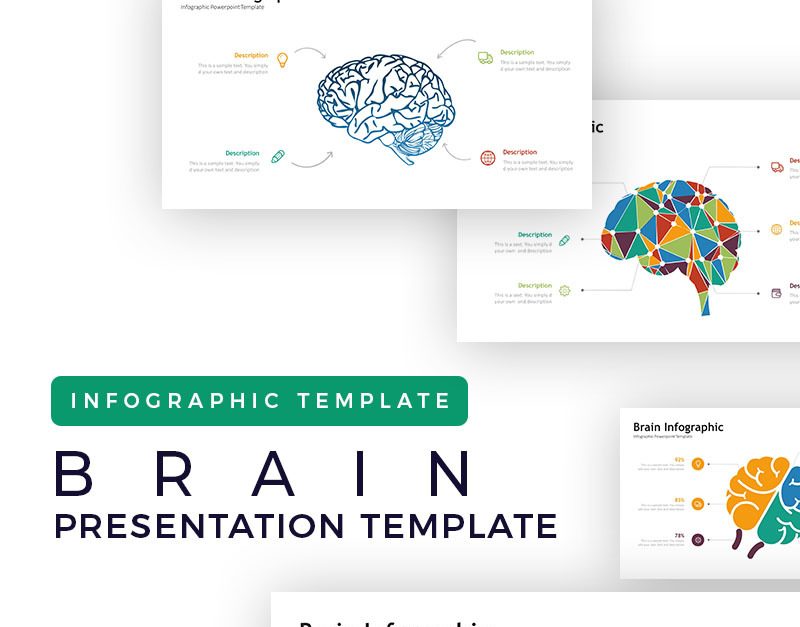 Prezentacja mózgu - szablon Infografika PowerPoint