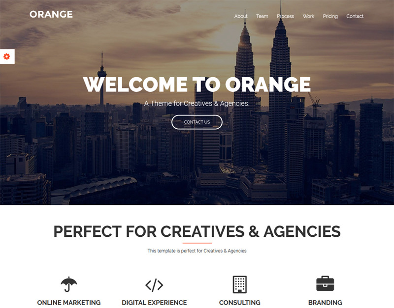 Orange - One Page Bootstrap WordPress Theme - TemplateMonster