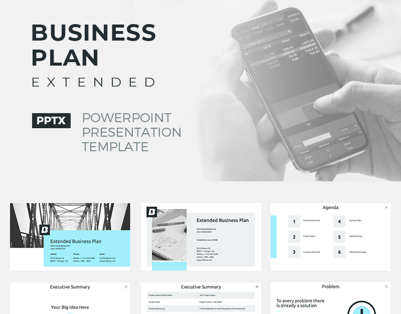 Modèle PowerPoint de plan d'affaires étendu
