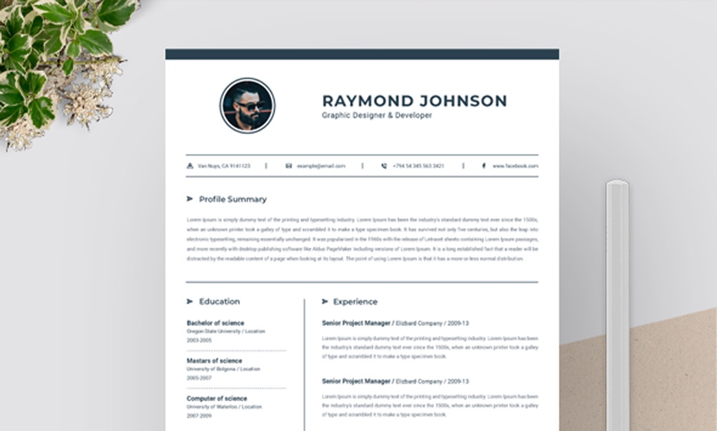 Raymond Johnson CV-mall #74115 - TemplateMonster