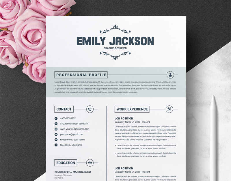 Emily Jackson Resume Template #74376 - TemplateMonster