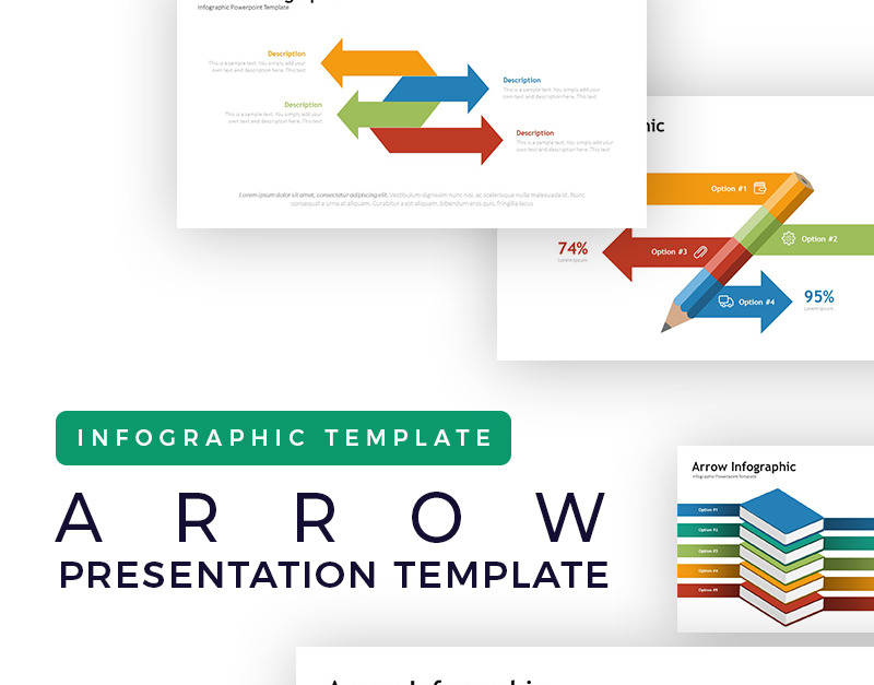 Seta - modelo de infográfico do PowerPoint - TemplateMonster