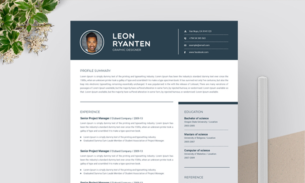 Leon Ryanten - Resume Template #74452 - TemplateMonster