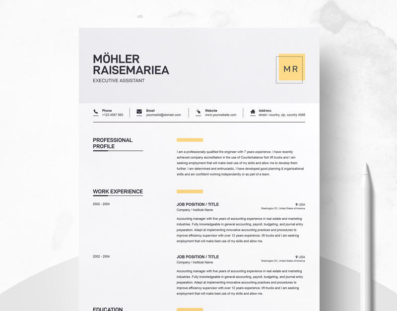 Clean & Creative Resume Template #74564 - TemplateMonster