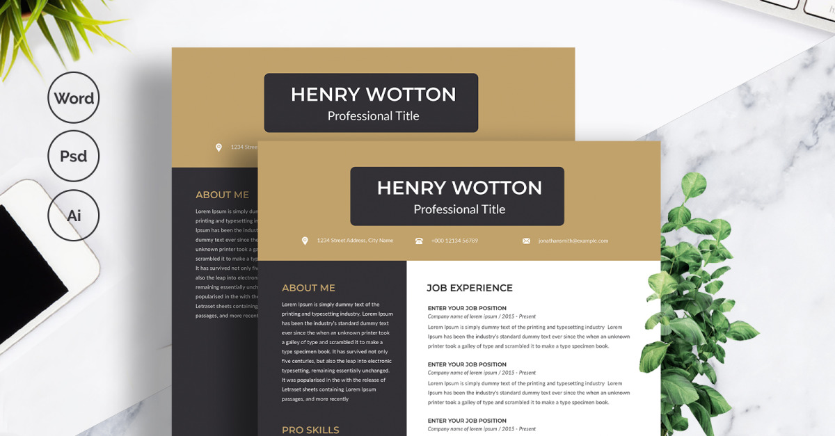 Henry Wotton Resume Template #74535 - TemplateMonster