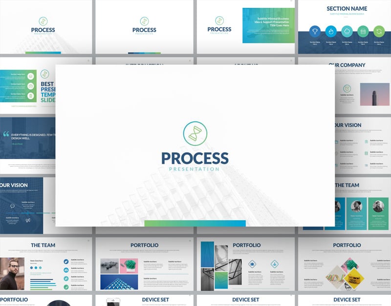 Processo - Modelo de PowerPoint multiuso - TemplateMonster