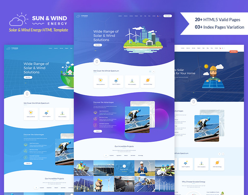 Sun and Wind Energy HTML Template Website Template