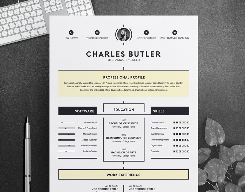 Charles Butler Resume Template #75189 - TemplateMonster