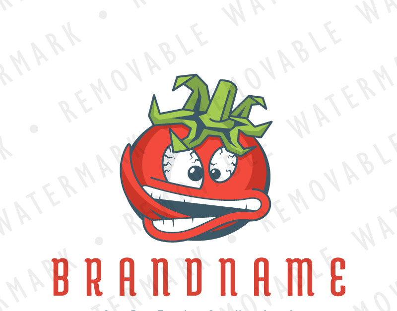 Plantilla de logotipo de tomate loco - TemplateMonster
