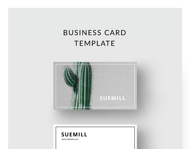 Business Card With Cactus - Corporate Identity Template