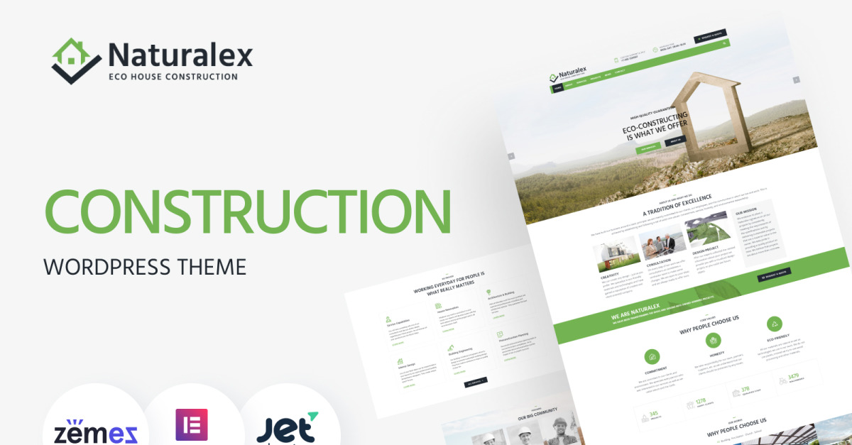 Naturalex - Construction Multipurpose Classic WordPress Elementor Theme