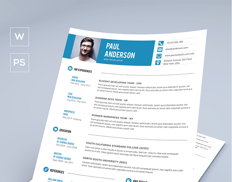Paul Anderson Resume Template #76176 - TemplateMonster